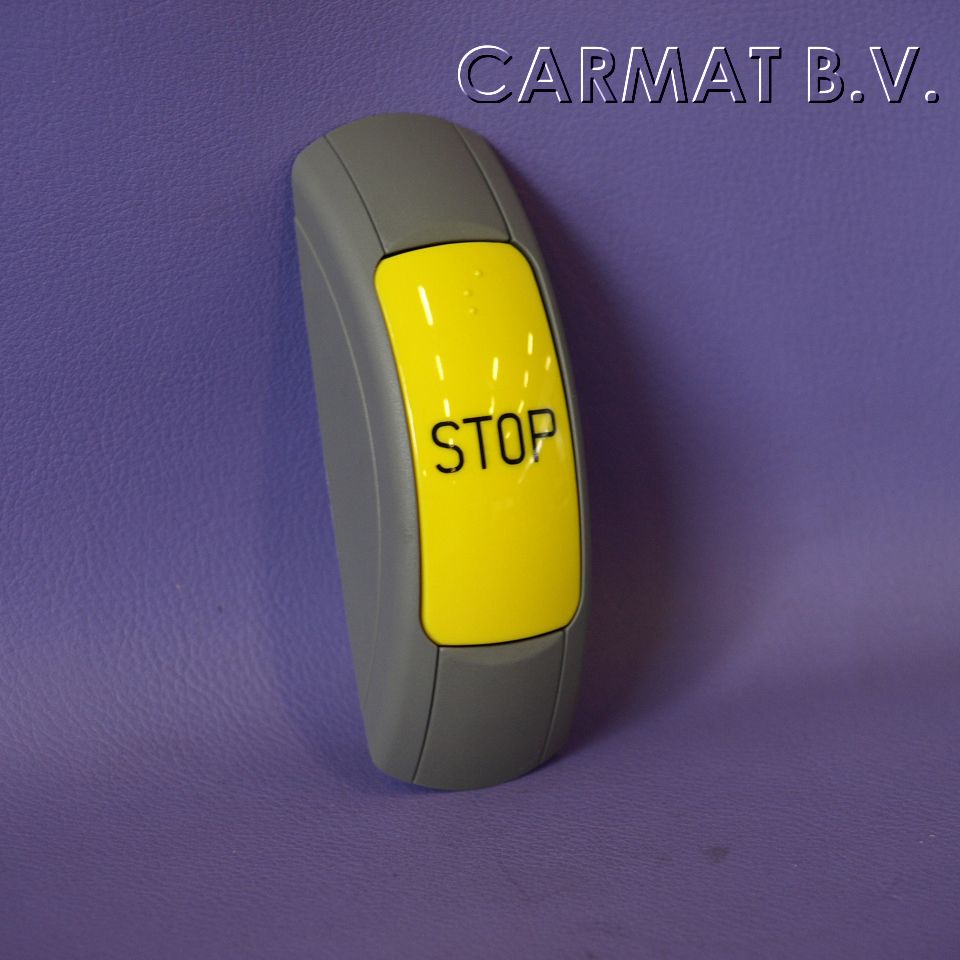 Stopknop wand grijs knop geel stop zwart - 7components